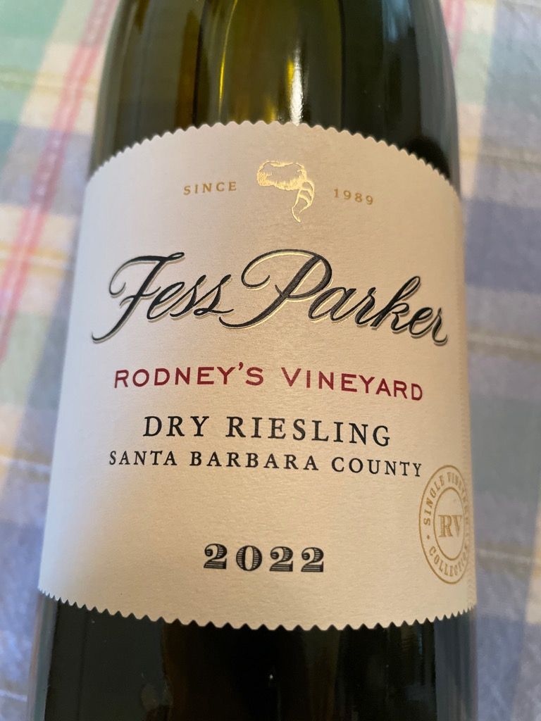 2022 Fess Parker Dry Riesling Rodney's Vineyard, USA, California ...