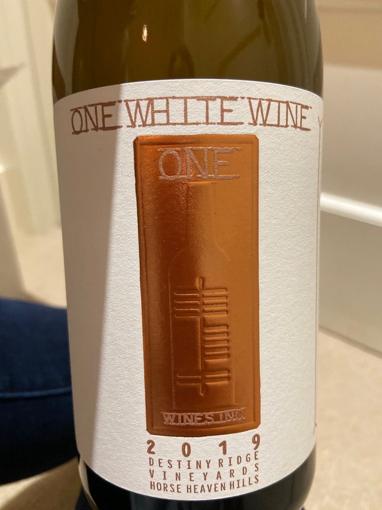 2018 One Wine White Wine Destiny Ridge Vineyards, USA, Washington ...
