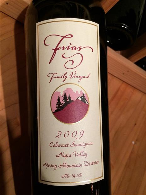 2005 Frias Family Vineyard Cabernet Sauvignon Spring Mountain District ...