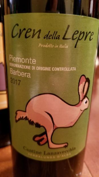 2017 Cantine Lanzavecchia Barbera Piemonte Cren della Lepre, Italy ...