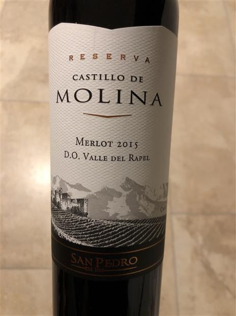 2015 Castillo de Molina Merlot Reserva Lontué Valley, Chile, Curico ...
