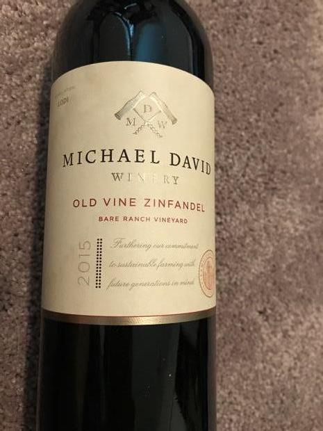 2016 Michael-David Vineyards Old Vine Zinfandel Bare Ranch, USA ...