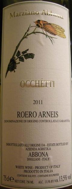 2021 Marziano Abbona Roero Arneis Occhetti, Italy, Piedmont, Alba ...