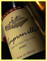 2000 Valmar Tempranillo, Mexico, Baja California, Valle de San Vicente ...