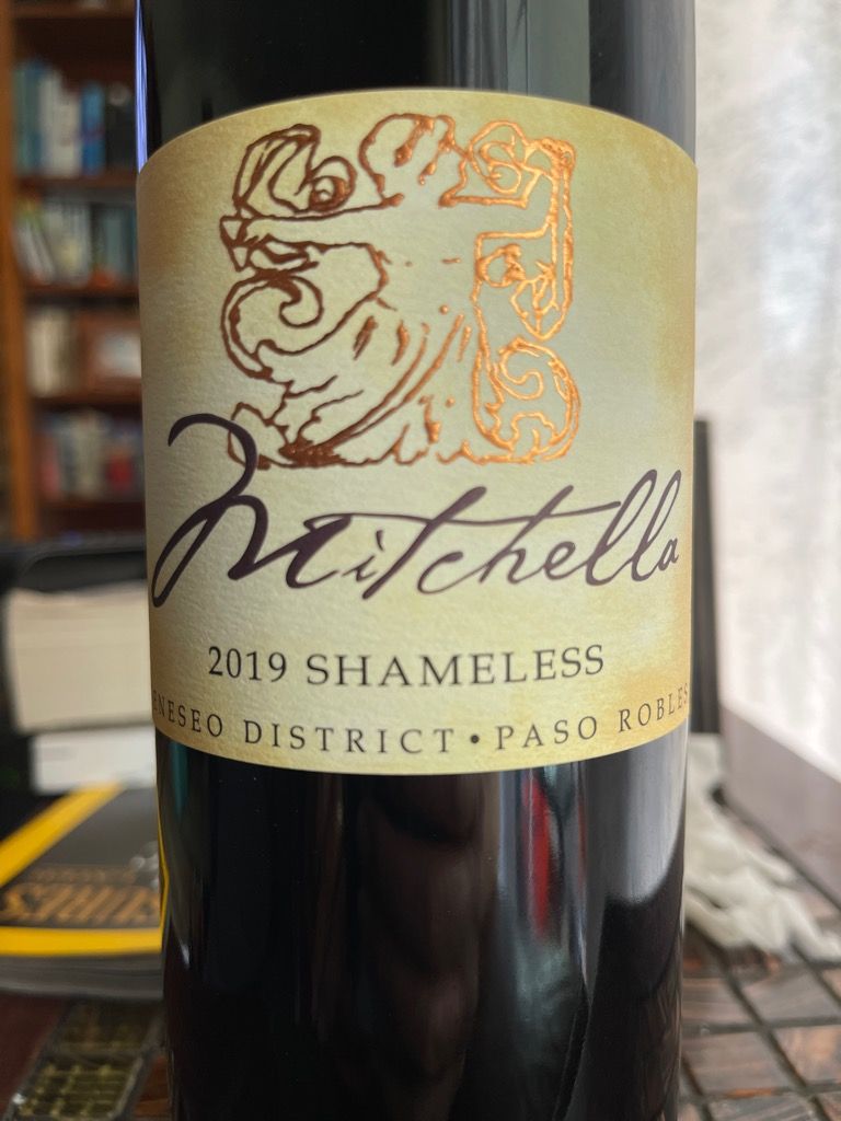 2019 Mitchella Winery Shameless, USA, California, Central Coast, Paso ...