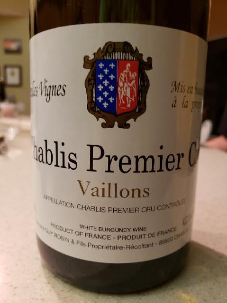 2017 Domaine Guy Robin et Fils Chablis 1er Cru Montée de Tonnerre ...