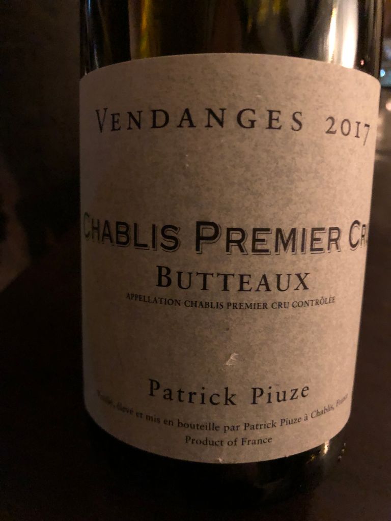2017 Patrick Piuze Chablis 1er Cru Butteaux, France, Burgundy, Chablis ...