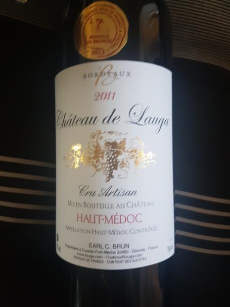 2011 Château de Lauga, France, Bordeaux, Médoc, Haut-Médoc - CellarTracker