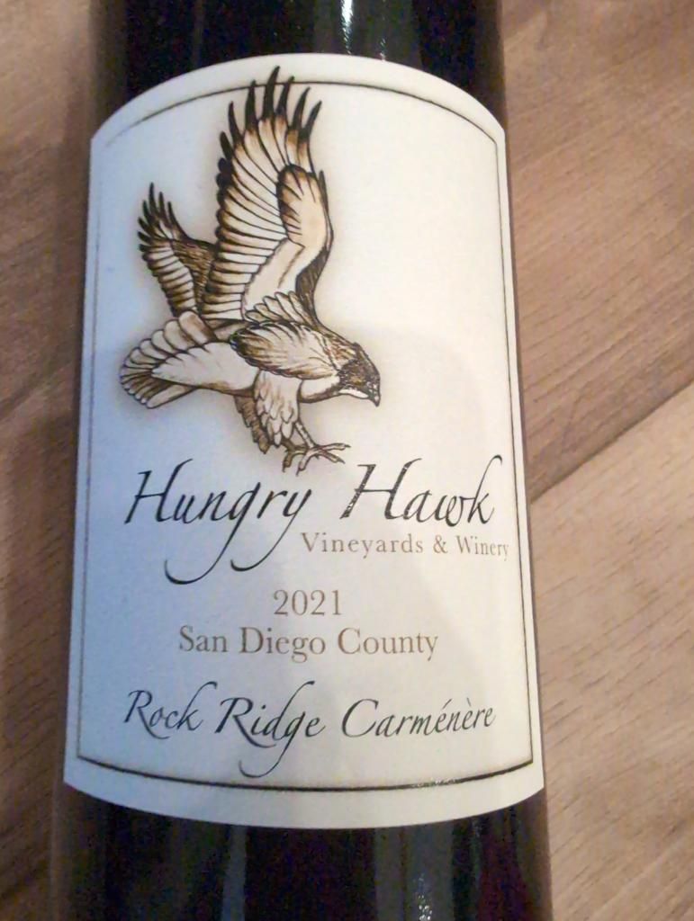 2021 Hungry Hawk Vineyards Carménère, USA, California, South Coast, San ...
