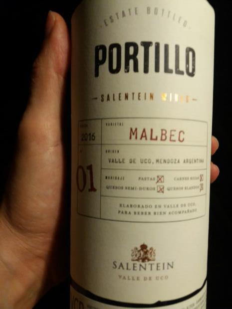 2017 Bodegas Salentein Malbec El Portillo, Argentina, Mendoza, Valle de ...