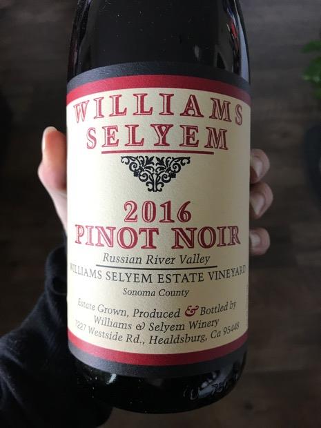 2016 Williams Selyem Pinot Noir Williams Selyem Estate Vineyard, USA ...