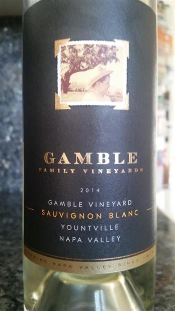 2014 Gamble Family Vineyards Sauvignon Blanc Gamble Vineyard, USA ...