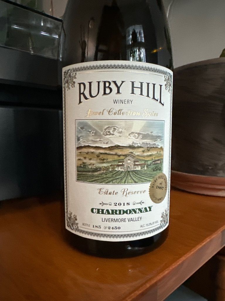 2019 Ruby Hill Winery Chardonnay Jewel Collection Ruby Hill Estate ...