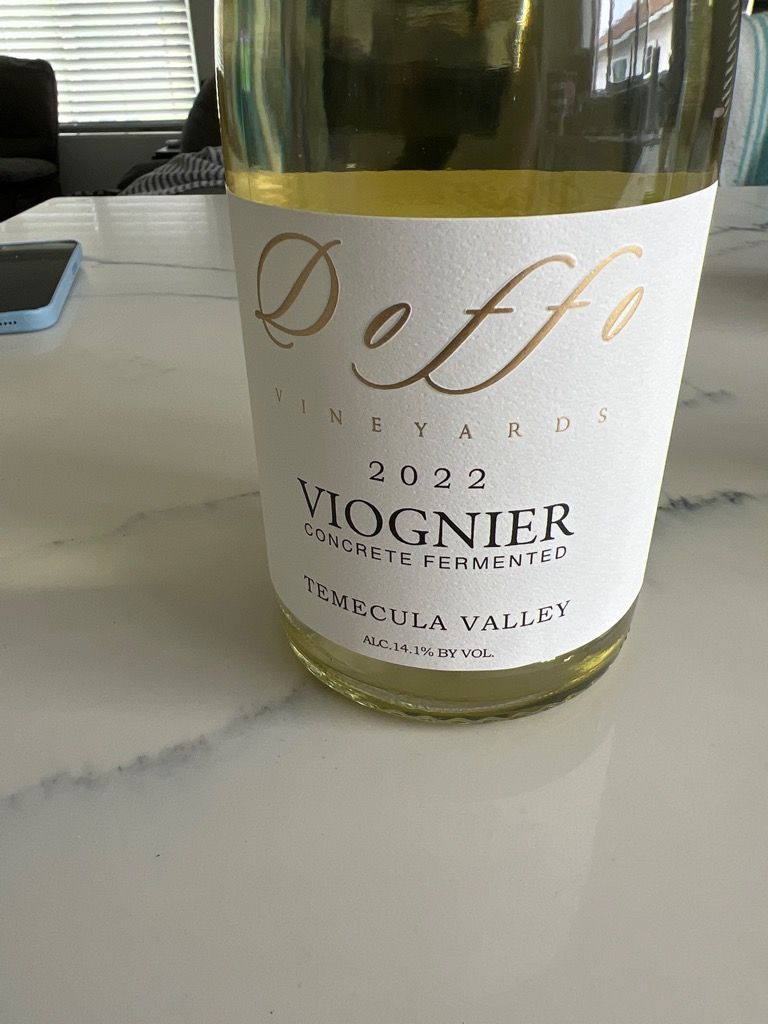 2022 Doffo Viognier, USA, California, South Coast, Temecula Valley ...