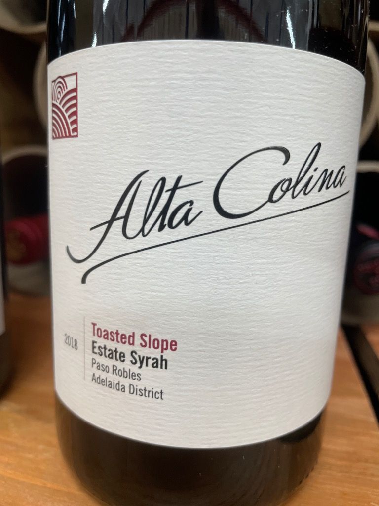 2018 Alta Colina Syrah Toasted Slope, USA, California, Central Coast ...