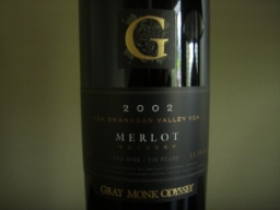 2002 Gray Monk Estate Winery Merlot Odyssey, Canada, British Columbia ...
