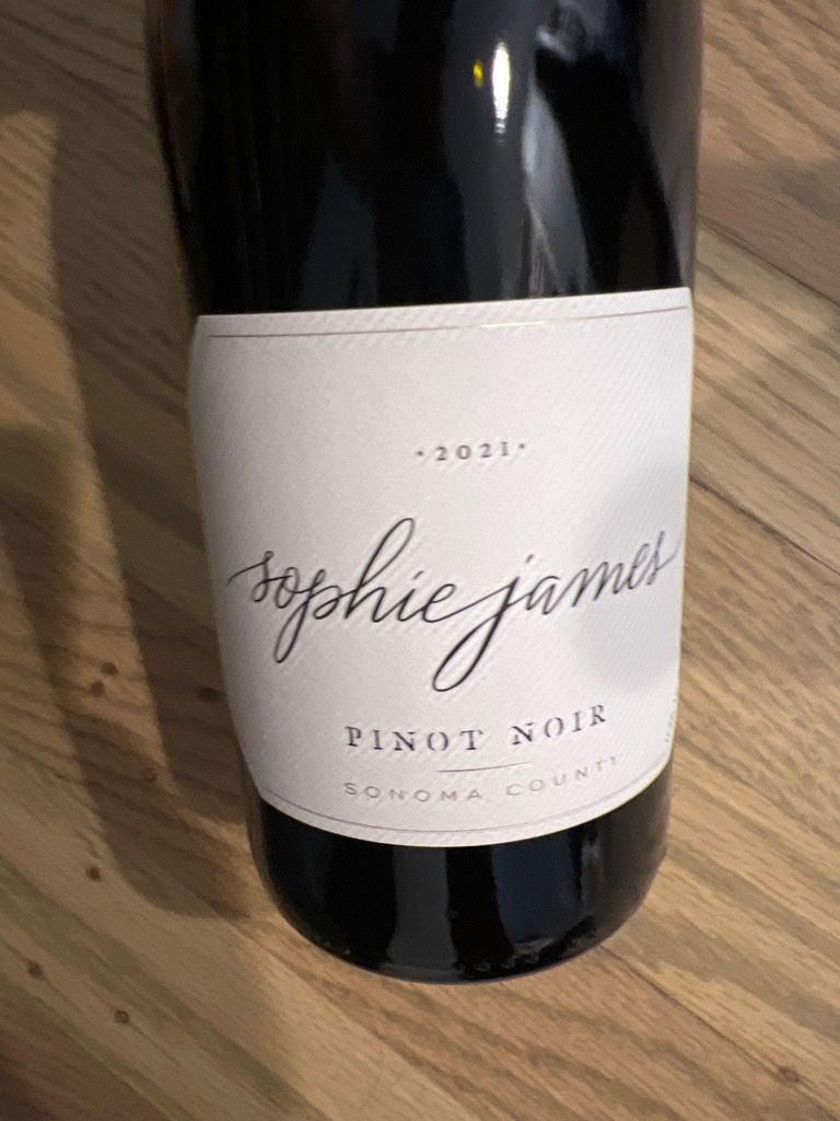 2022 Sophie James Pinot Noir Estate Grown Sonoma Valley, USA, California, Sonoma County, Sonoma ...