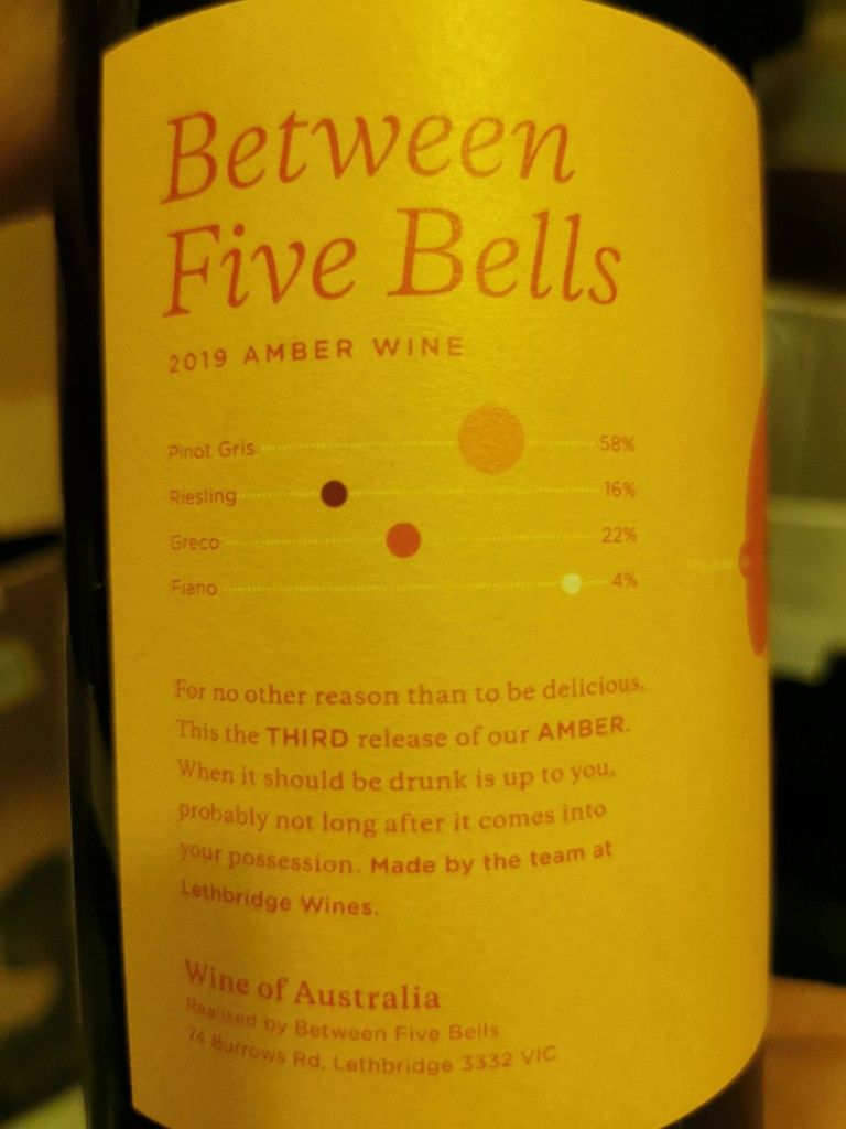 2019 Between Five Bells Amber, Australia, Victoria - CellarTracker