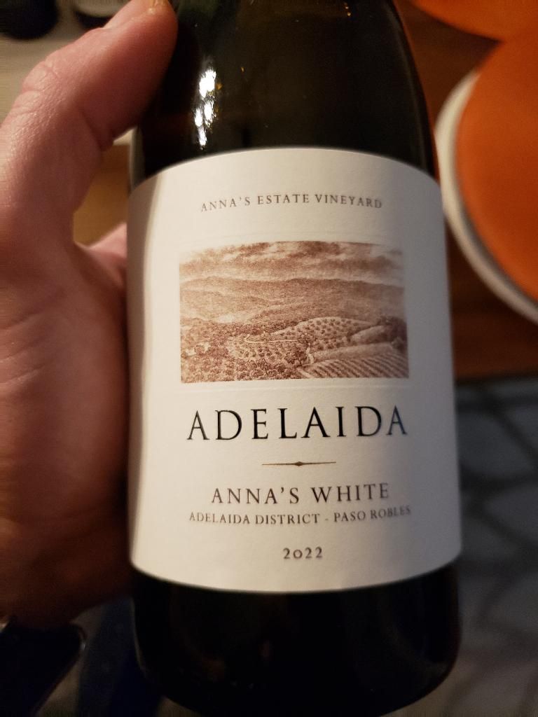 2022 Adelaida Anna's White Anna's Estate Vineyard, USA, California ...