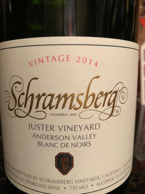 2014 Schramsberg Vineyards Blanc de Noirs Juster Vineyards Anderson ...