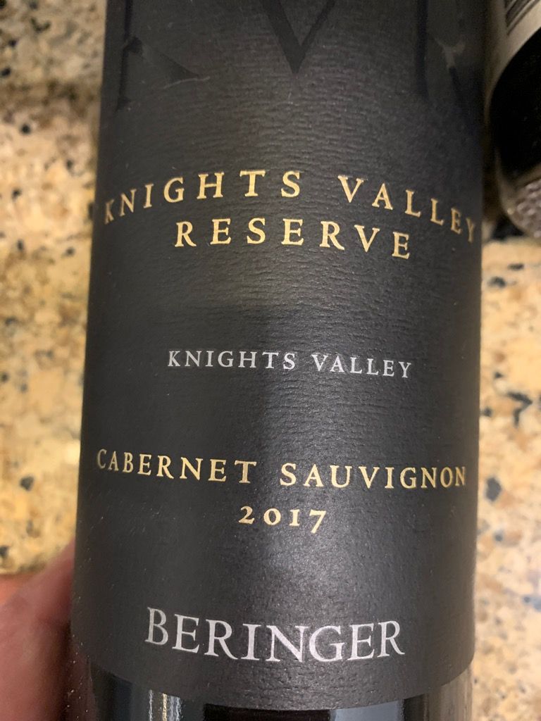 2017 Beringer Vineyards Cabernet Sauvignon Reserve Knights Valley, USA ...