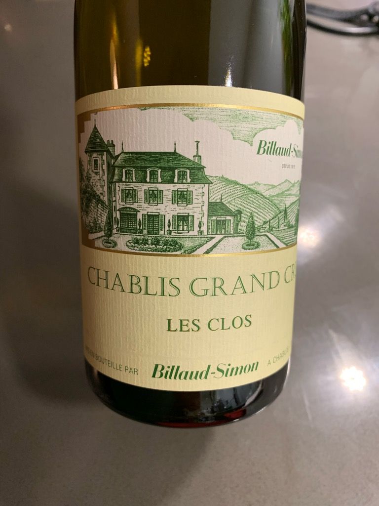 2019 Domaine Billaud-Simon Chablis Grand Cru Les Clos, France, Burgundy ...