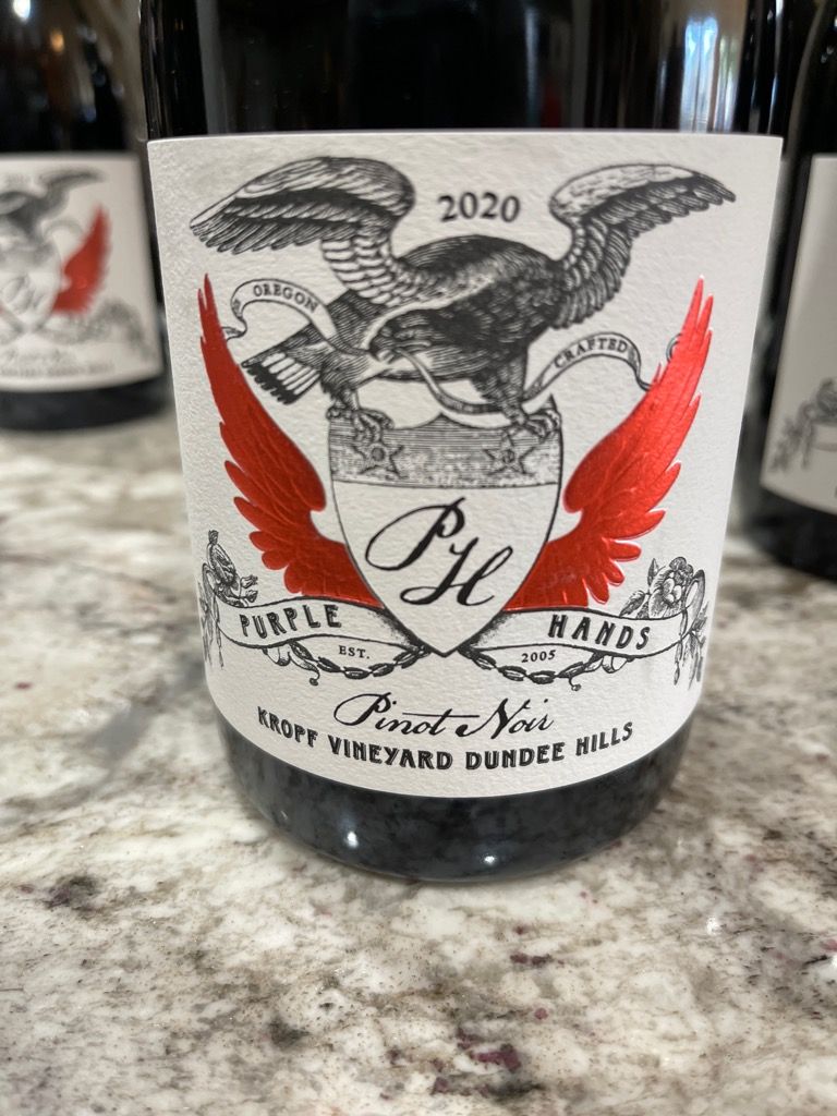 2020 Purple Hands Pinot Noir Kropf Vineyard, USA, Oregon, Willamette ...