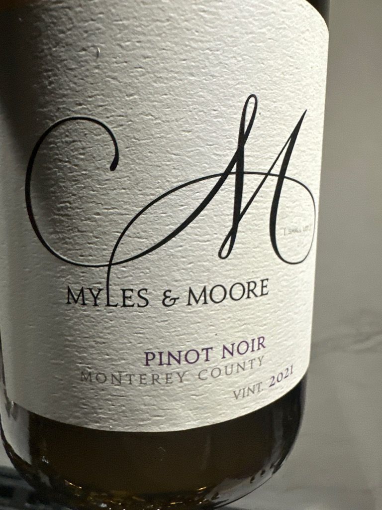 2021 Myles & Moore Pinot Noir, USA, California, Central Coast, Monterey ...