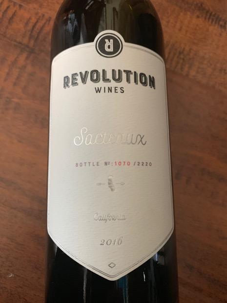 2016 Revolution Wines Sacteaux, USA, California - CellarTracker
