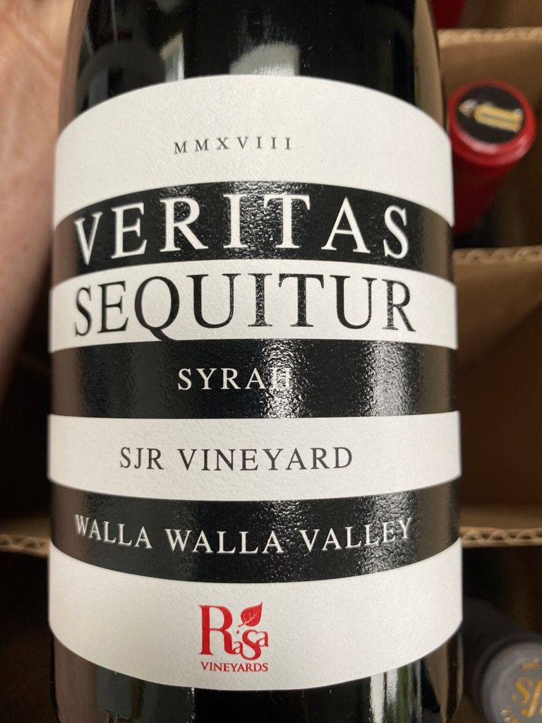 2018 Rasa Vineyards Syrah Veritas Sequitur SJR Vineyard, USA ...