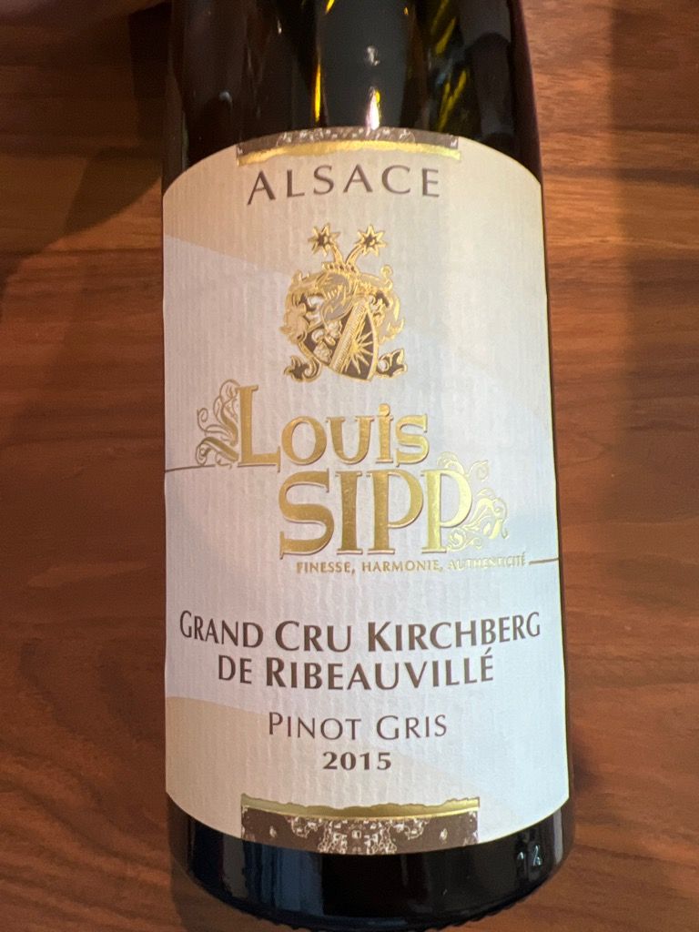 2015 Louis Sipp Pinot Gris Kirchberg de Ribeauvillé, France, Alsace ...