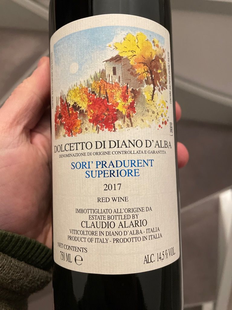 2018 Claudio Alario Diano d'Alba Sori' Pradurent Superiore, Italy ...