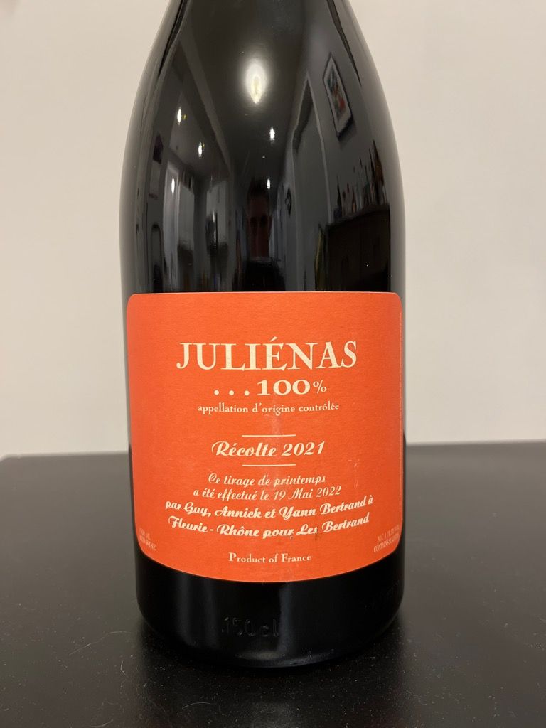 2021 Yann Bertrand Juliénas Pur Ju, France, Burgundy, Beaujolais, Juliénas - CellarTracker