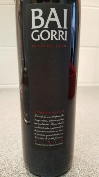 2008 Bodegas Baigorri Rioja Reserva, Spain, La Rioja, La Rioja Alavesa ...