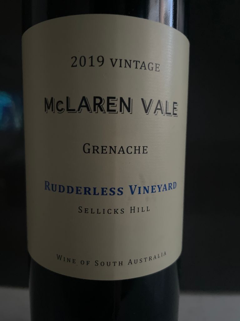 2019 Rudderless Vineyard Grenache, Australia, South Australia, Fleurieu ...