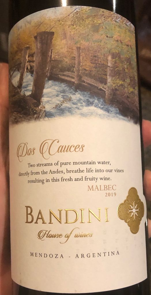 2019 Finca Bandini Malbec Dos Cauces, Argentina, Mendoza, Lujan de Cuyo ...