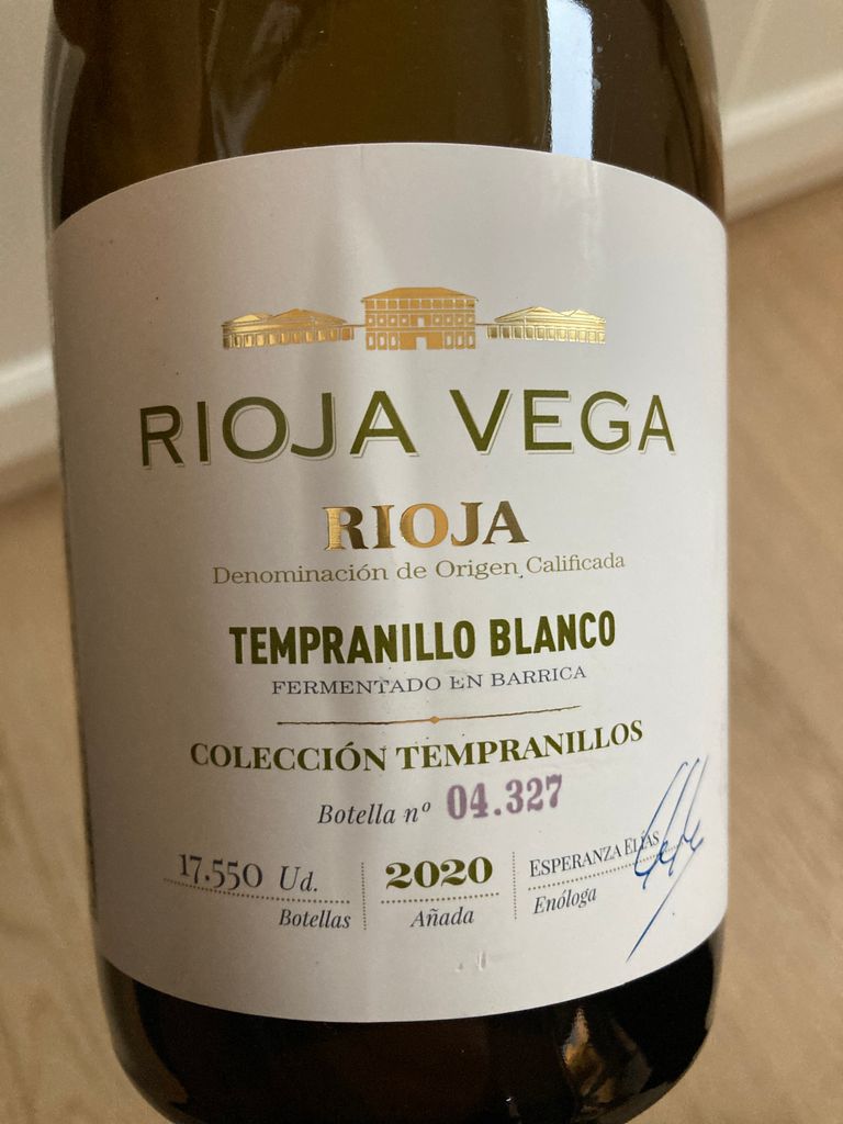 2022 Rioja Vega Tempranillo Blanco Rioja Edición Limitada, Spain, La ...