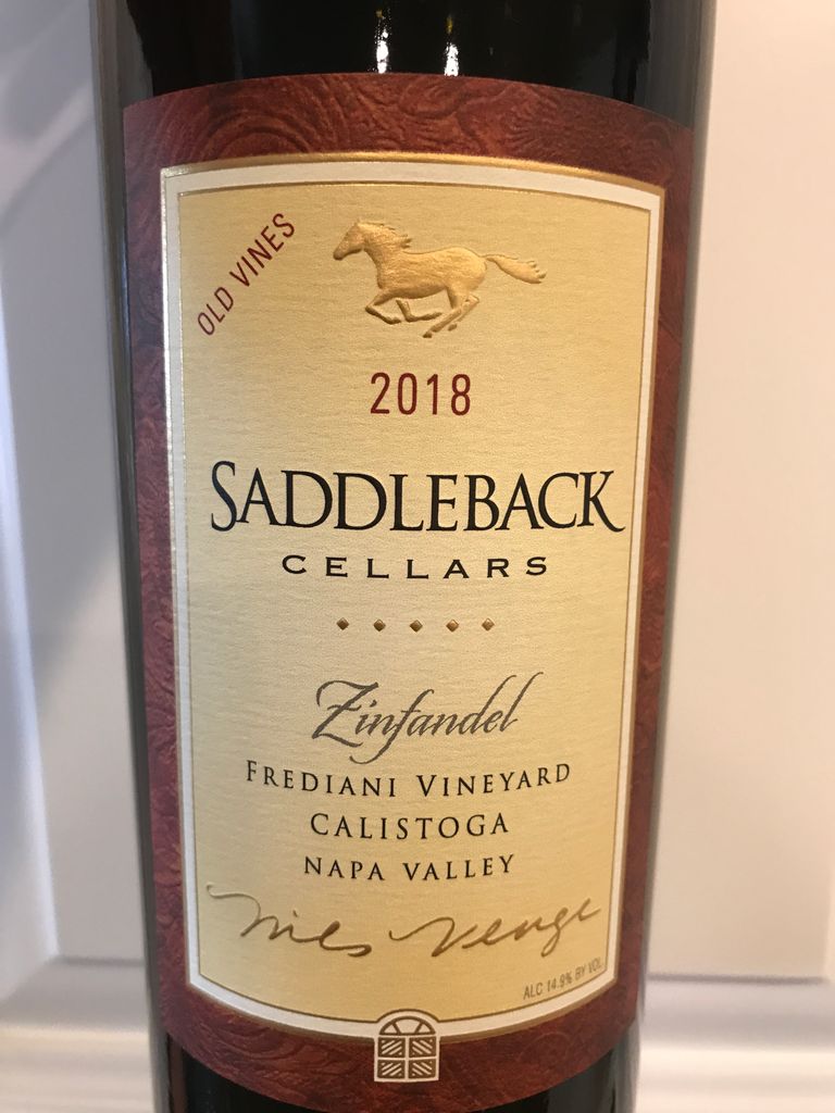2018 Saddleback Cellars Zinfandel Old Vines Frediani Vineyard, USA, California, Napa Valley ...