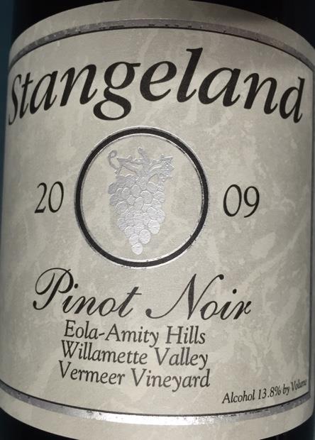 2009 Stangeland Pinot Noir Vermeer Vineyard, USA, Oregon, Willamette ...