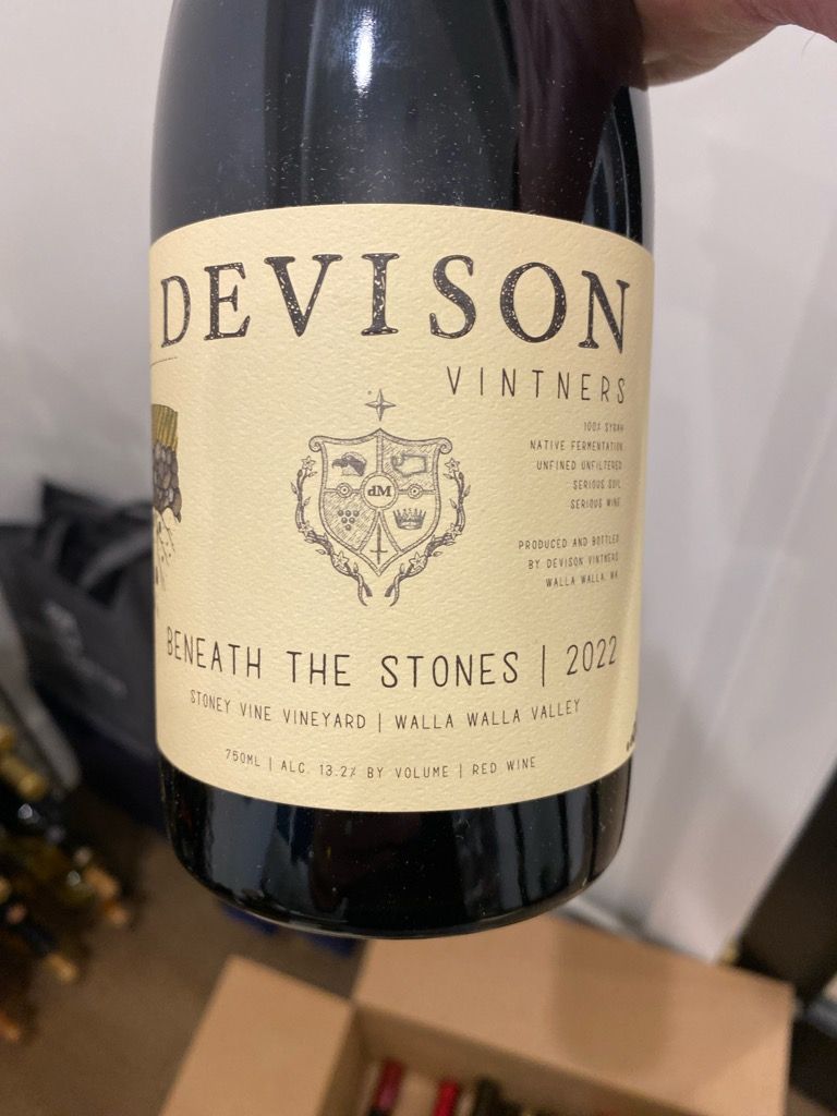 2022 Devison Vintners Syrah Beneath The Stones Stoney Vine Vineyards ...
