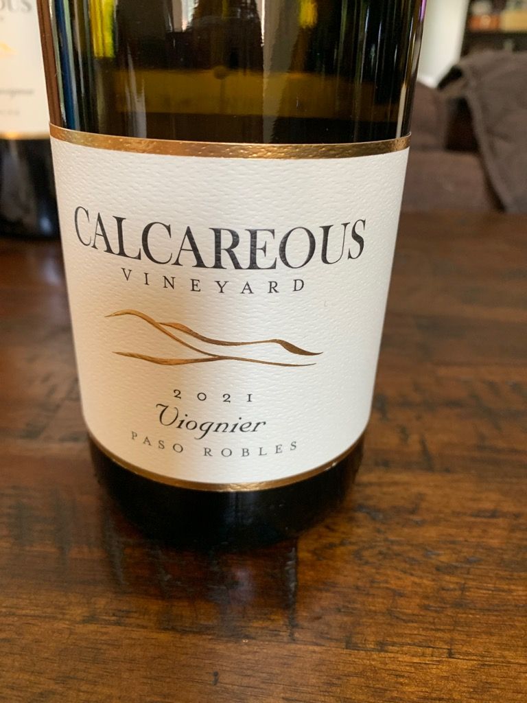 2022 Calcareous Viognier, USA, California, Central Coast, Paso Robles ...
