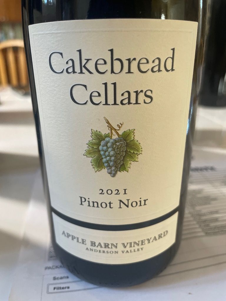 2021 Cakebread Cellars Pinot Noir Apple Barn Vineyard, USA, California ...