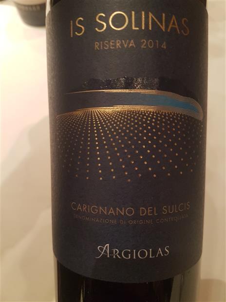 2014 Argiolas Carignano del Sulcis Riserva Is Solinas, Italy, Sardinia ...