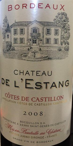 2008 Château de l'Estang, France, Bordeaux, Libournais, Castillon Côtes ...