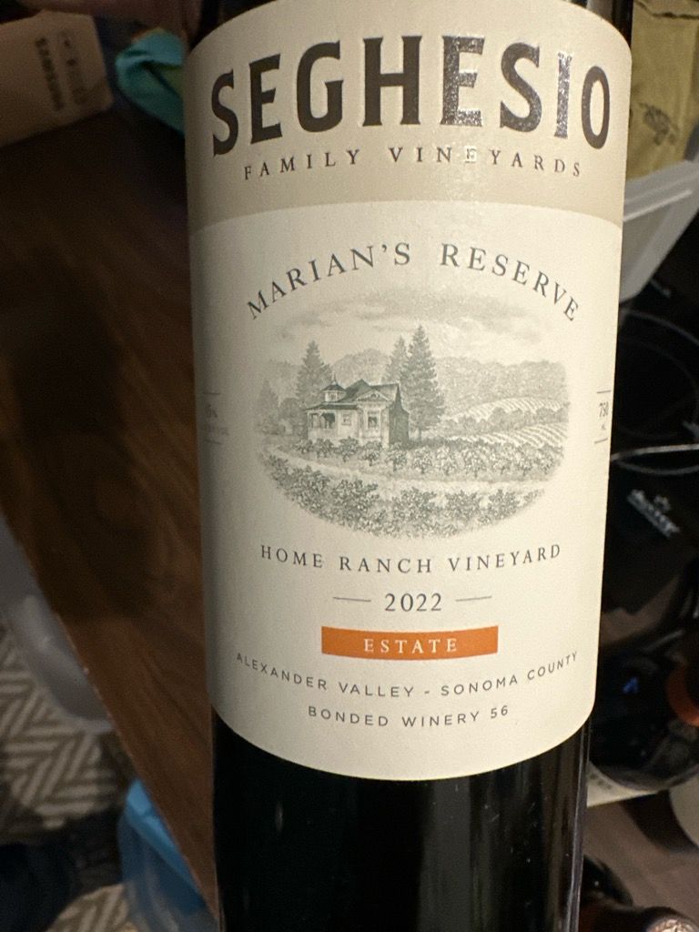 2022 Seghesio Family Vineyards Marian's Reserve, USA, California ...