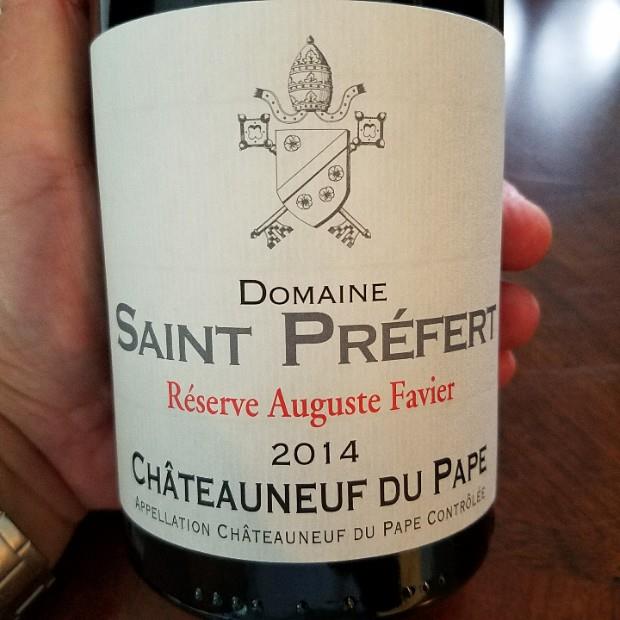 2014 Domaine Saint Préfert Châteauneuf-du-Pape Réserve Auguste Favier ...