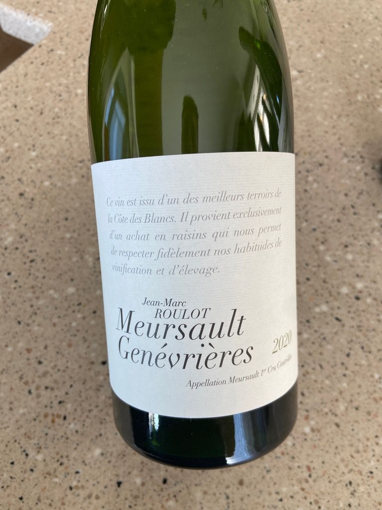 2020 Jean-Marc Roulot Meursault 1er Cru Les Genevrières, France ...