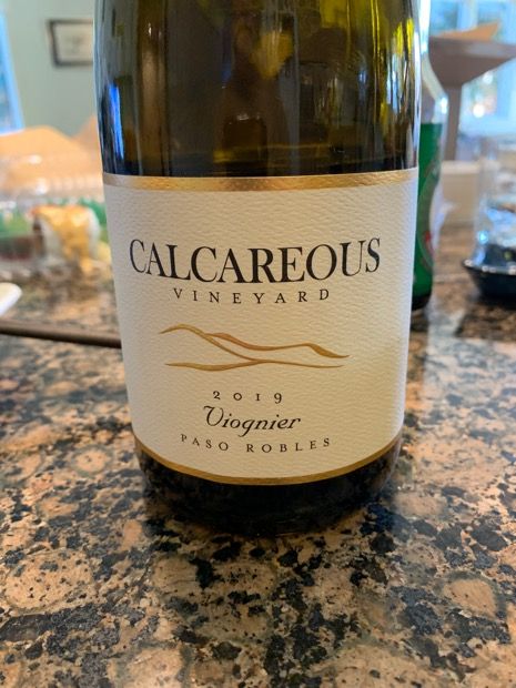 2019 Calcareous Viognier, USA, California, Central Coast, Paso Robles ...
