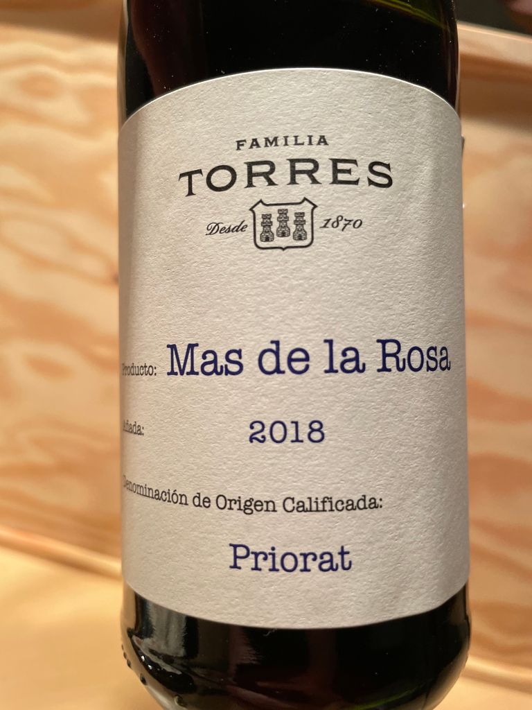 2018 Torres Priorat Mas de la Rosa Vinyes Velles Porrera, Spain ...