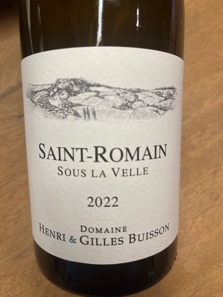 2022 Henri et Gilles Buisson Saint-Romain Sous La Velle Blanc, France, Burgundy, Côte de Beaune ...